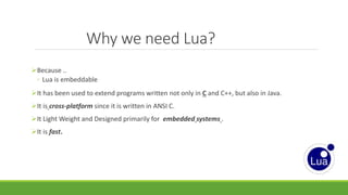 Lua Introduction | PPTX