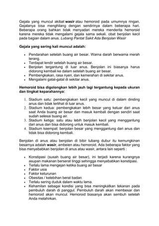 Lubang pantat sakit ada benjolan wasir | PDF