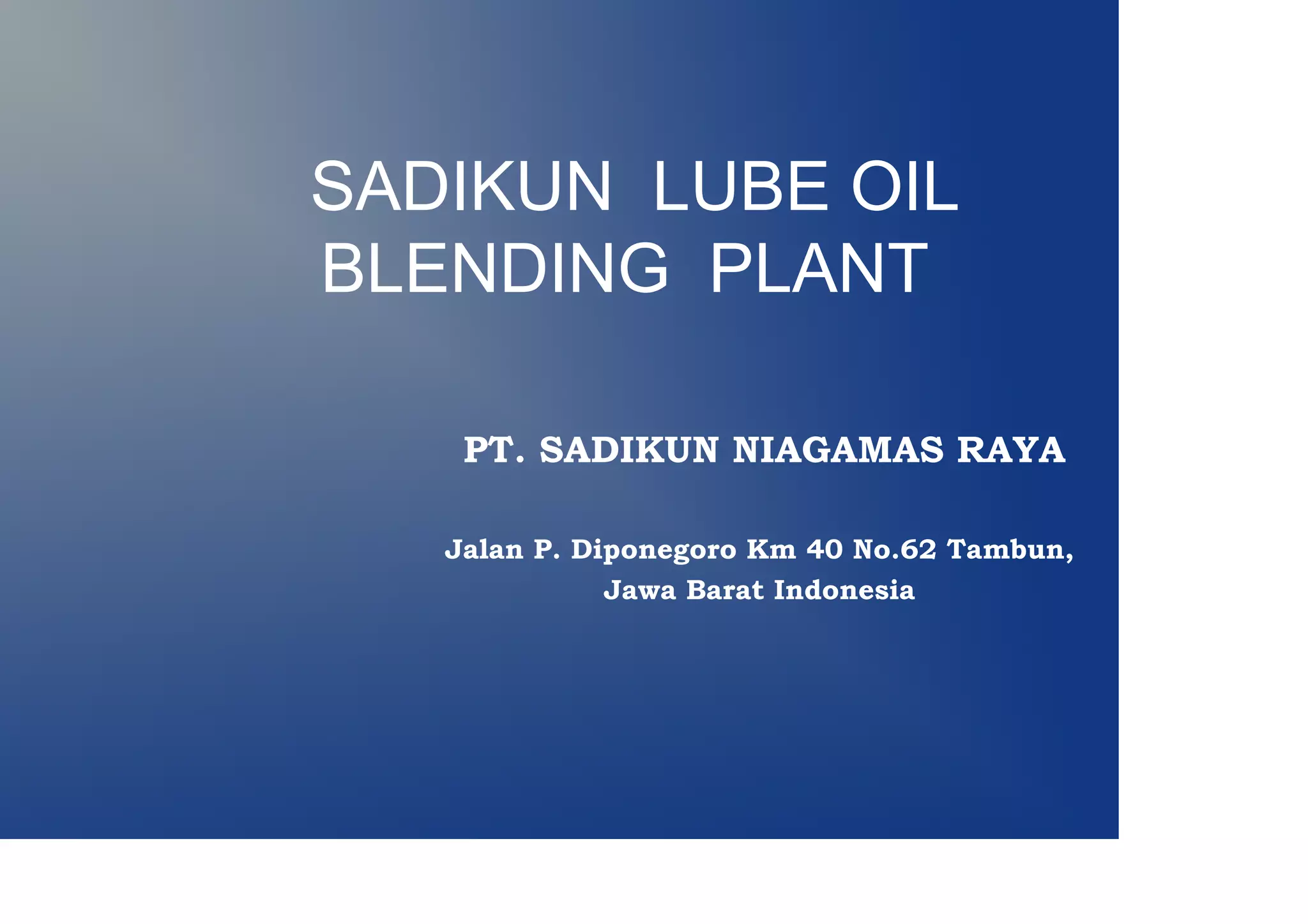 Lube oil blending plant | PDF