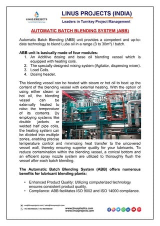 LUBRICANT OIL BLENDING PLANT & MACHINERY PDF | PDF