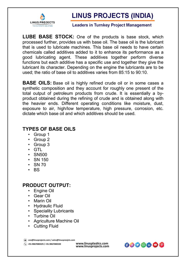 LUBE OIL BLENDING PLANT PROJECT-LINUS PROJECTS INDIA.pdf