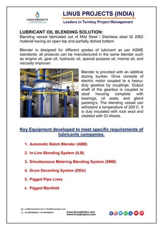LUBE OIL BLENDING PLANT PROJECT-LINUS PROJECTS INDIA.pdf