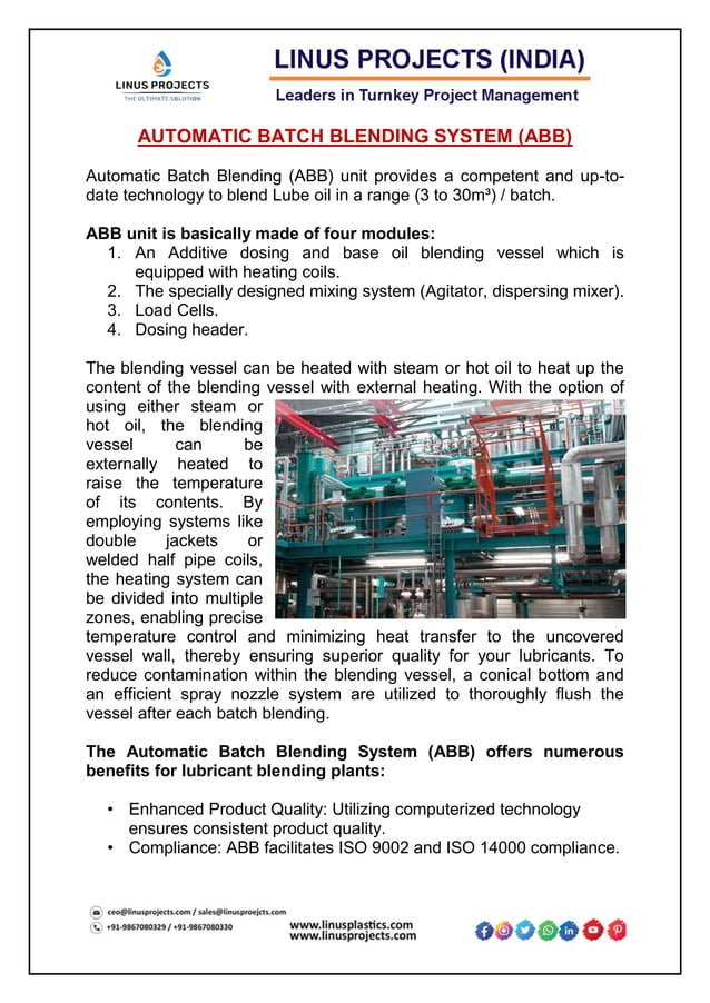 LUBE OIL BLENDING PLANT PROJECT-LINUS PROJECTS INDIA.pdf