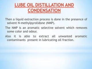 re-refining of used lube oil | PPTX