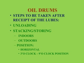 Lube Storage - points to know! | PPT