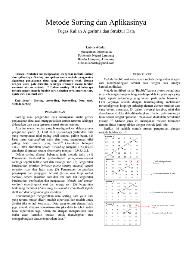 Algoritma Sorting | PDF
