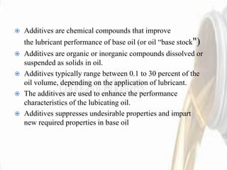 Lubricant additives | PPTX
