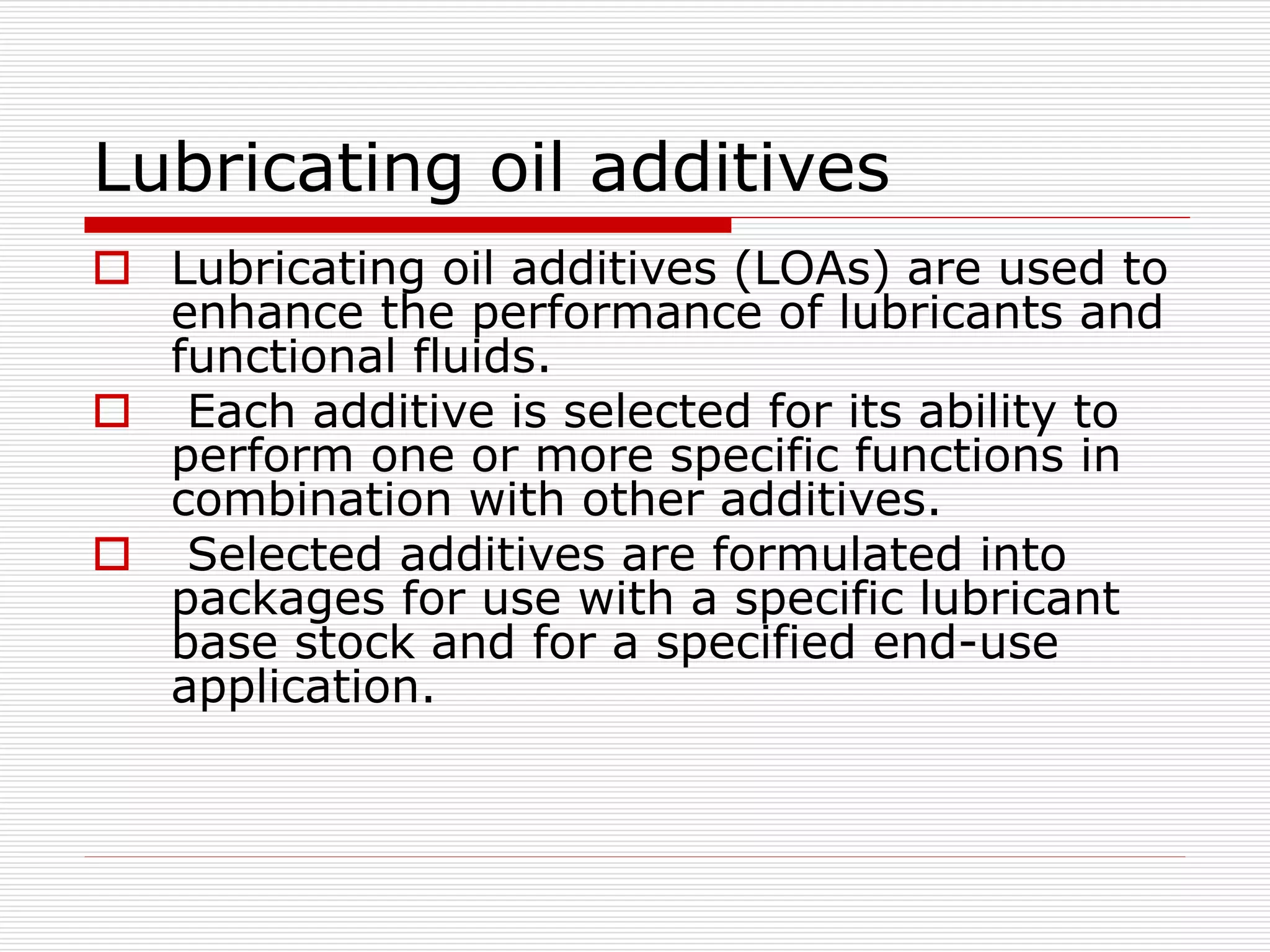 Lubricanting oil additives | PPT