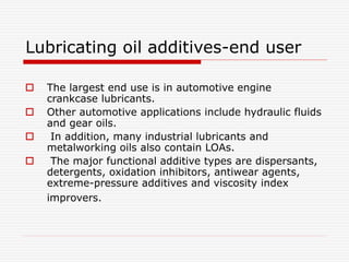 Lubricanting oil additives | PPT