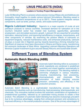 Lubricant Oil Blending Plant & Machinery | PDF