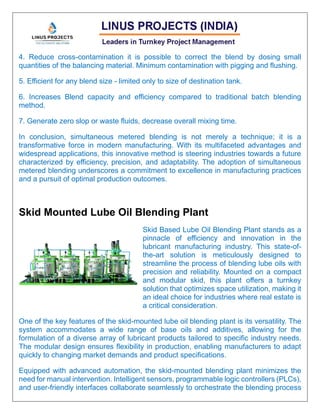 Lubricant Oil Blending Plant & Machinery | PDF