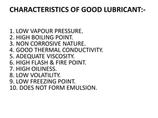 Lubricant properties | PDF