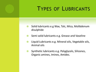 Lubricants | PPTX