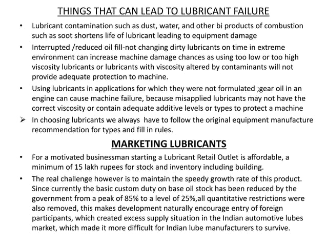 Lubricants | PPTX | Chemistry | Science