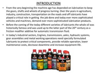 Lubricants | PPTX | Chemistry | Science