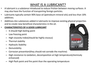 Lubricants | PPTX | Chemistry | Science