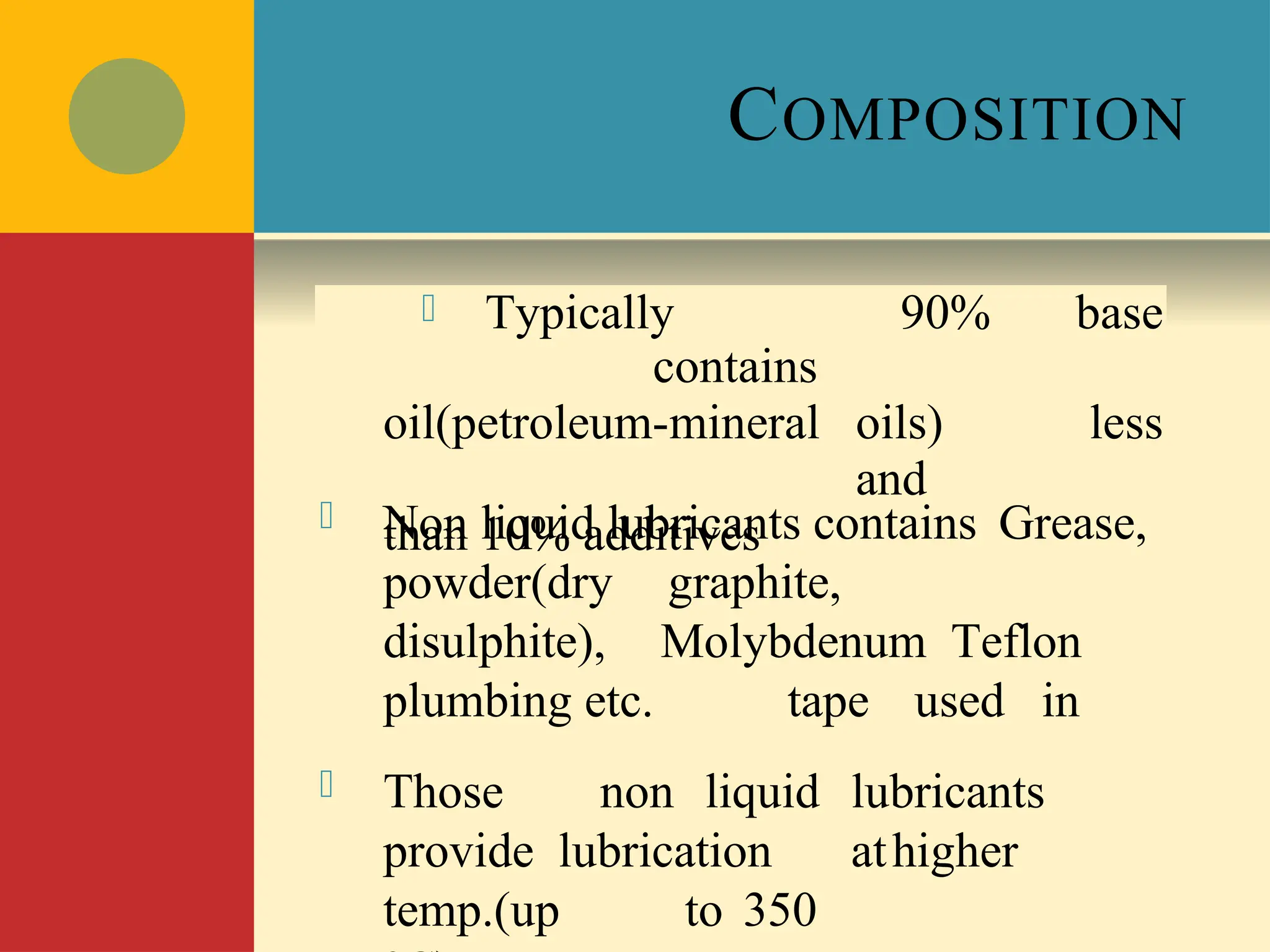 LUBRICANTS ppts for engineering chemistry | PPTX