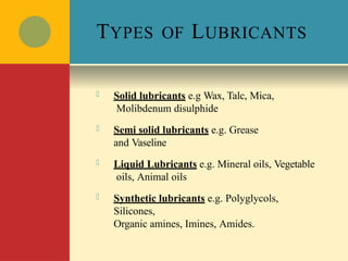 LUBRICANTS ppts for engineering chemistry | PPTX