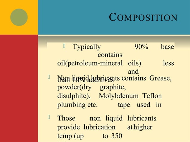 LUBRICANTS ppts for engineering chemistry | PPTX | Chemistry | Science