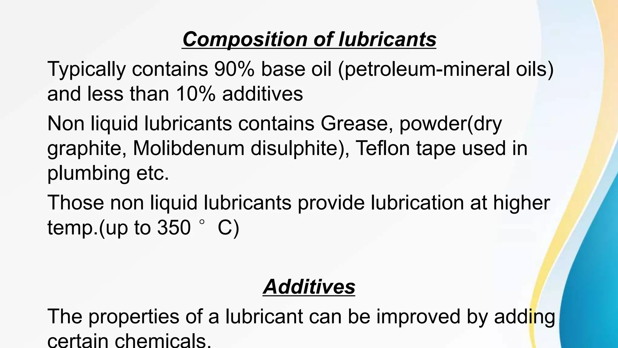 Lubricants | PPTX