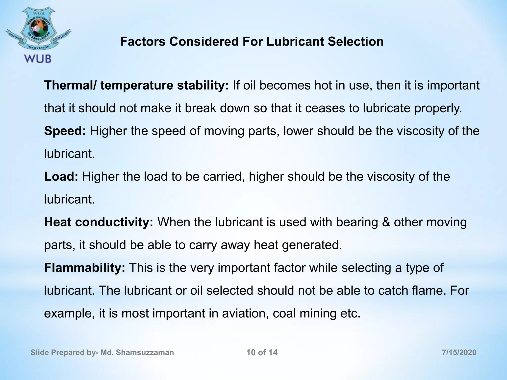 Lubricants used in textile industry | PPTX