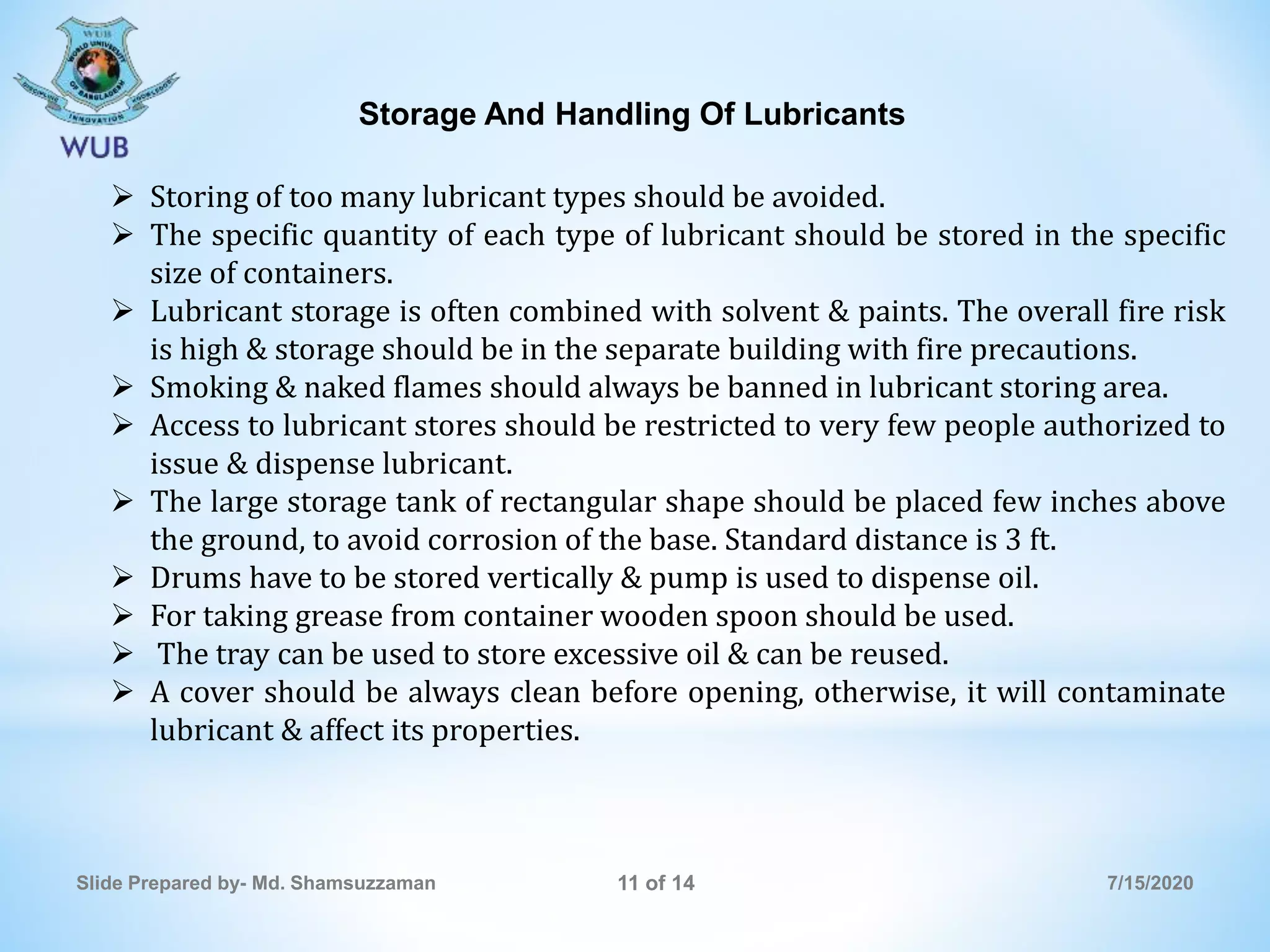 Lubricants used in textile industry | PPTX