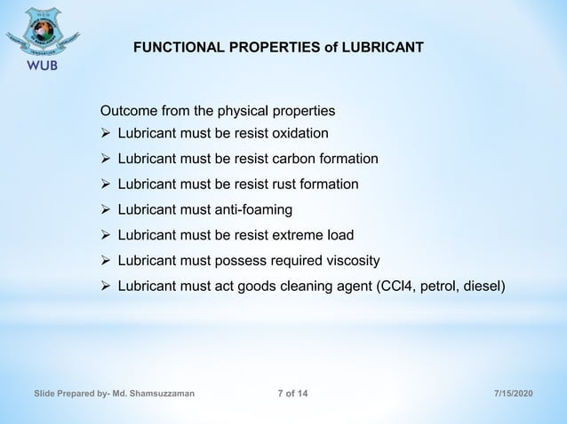 Lubricants used in textile industry | PPTX | Chemistry | Science