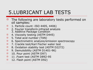Lubricant testing in thermal power plants | PPT