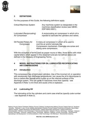 Lubricated Air Compressors - Operating and Maintenance Procedures ...