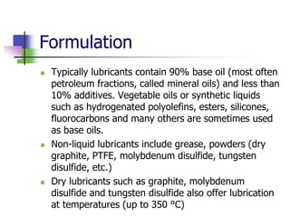 Lubrication | PPTX
