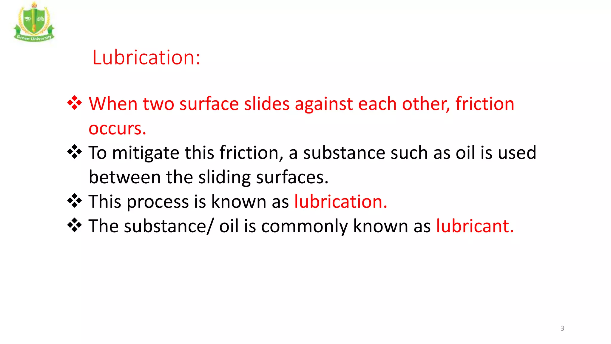 Lubrication | Study On Lubrication | Lubrication In Textile | PPT
