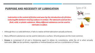 Lubrication and it's types and properties of the libricabt | PPT
