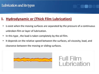 Lubrication and its types | PPTX