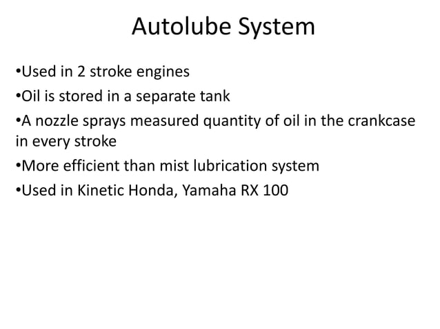 Lubrication system for an automobile | PDF