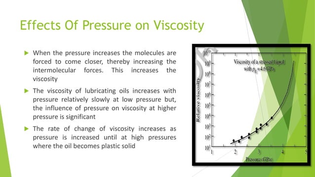 Lubrication theories ( regimes of lubrication) and effect of temperature and pressure on ...
