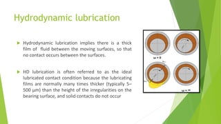 Lubrication theories ( regimes of lubrication) and effect of temperature and pressure on ...