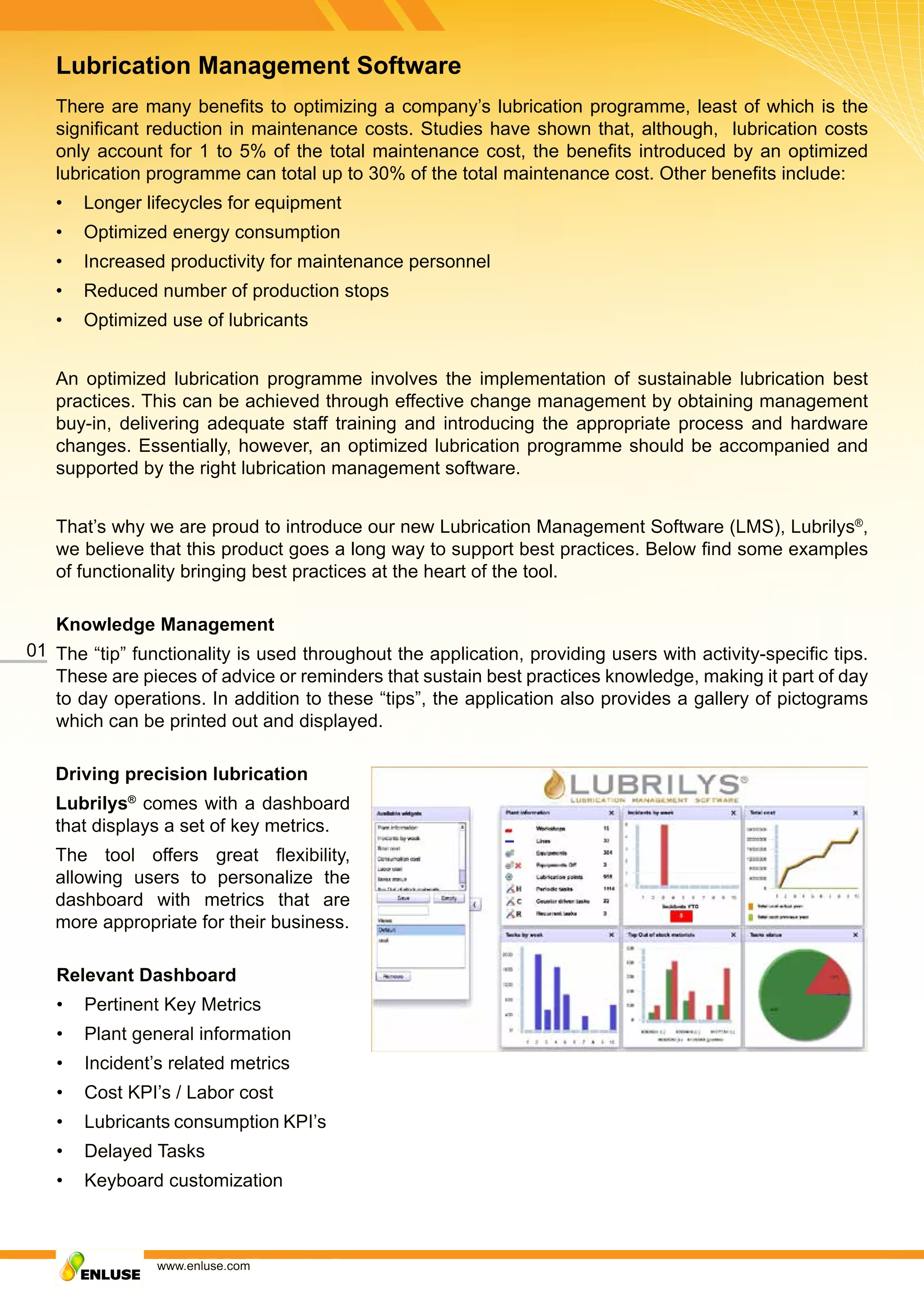 LUBRILYS - LUBRICATION MANAGEMENT SOFTWARE | PDF