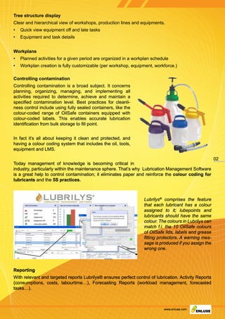 LUBRILYS - LUBRICATION MANAGEMENT SOFTWARE | PDF