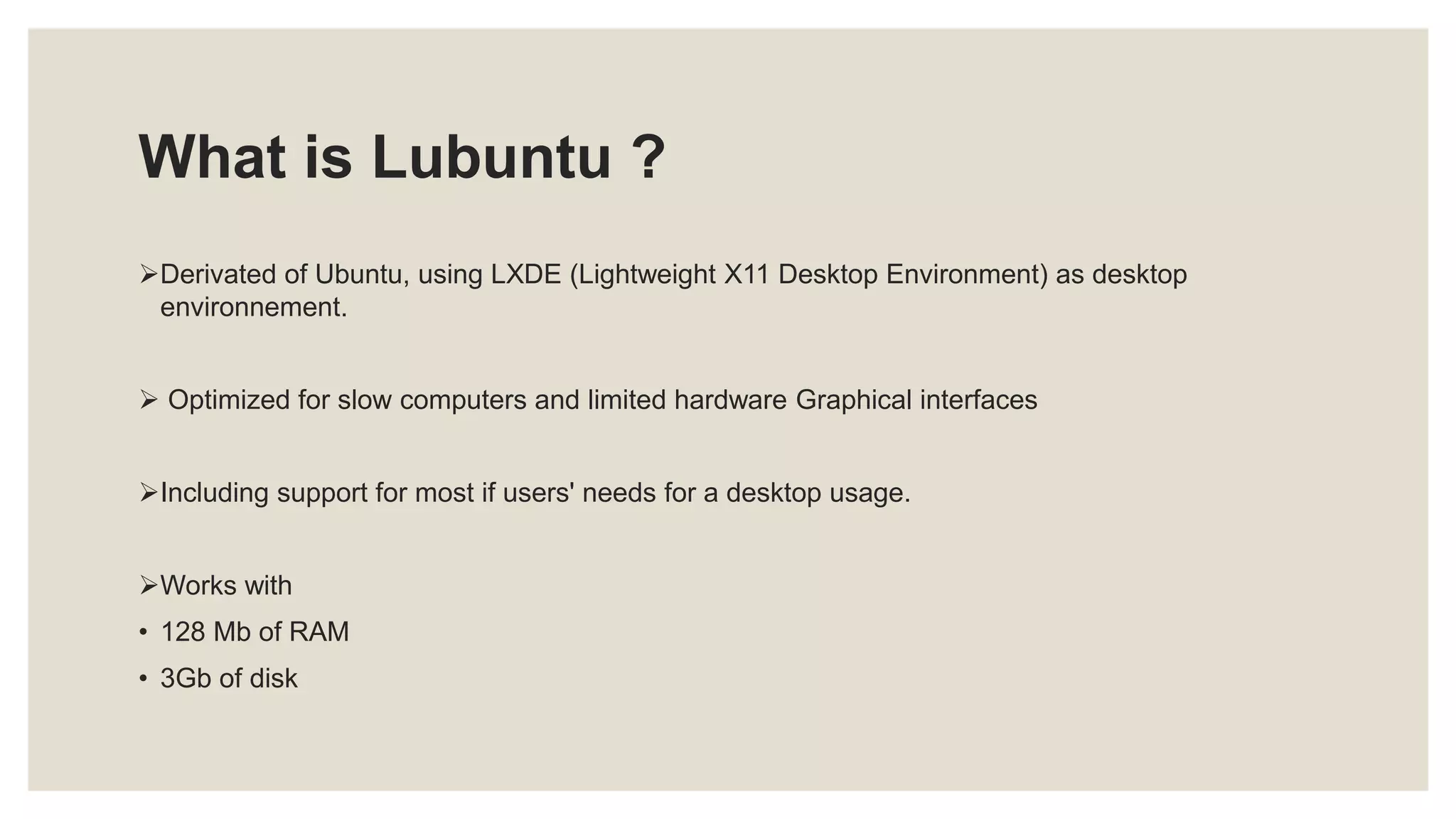 Lubuntu a Lightweight Desktop | PPTX