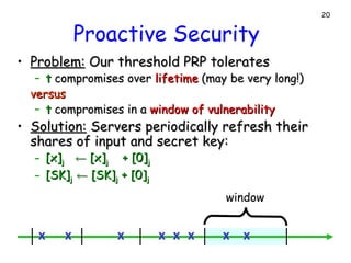 Threshold and Proactive Pseudo-Random Permutations | PPT