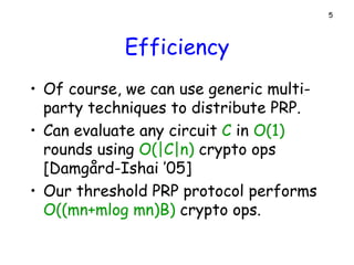 Threshold and Proactive Pseudo-Random Permutations | PPT