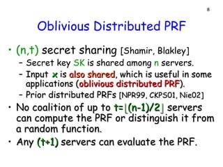 Threshold and Proactive Pseudo-Random Permutations | PPT