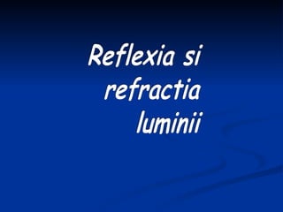 Luca RăZvan Reflexia șI RefracțIa Luminii | PPT