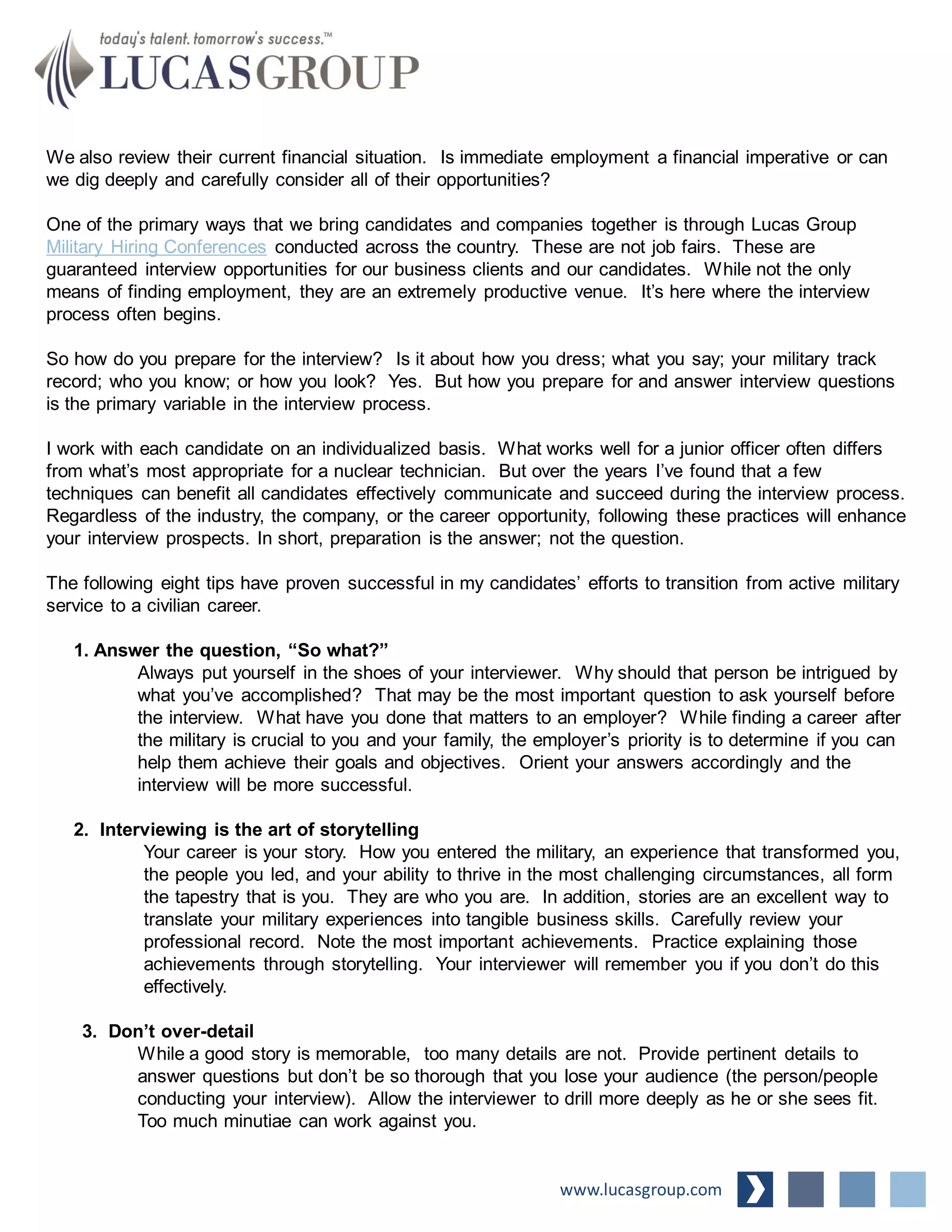 Effectively Translate Your Military Experience in a Civilian Interview ...