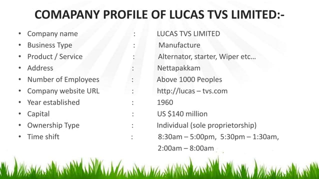 Lucas tvs ltd | PPTX | Automotive Industry | Industries