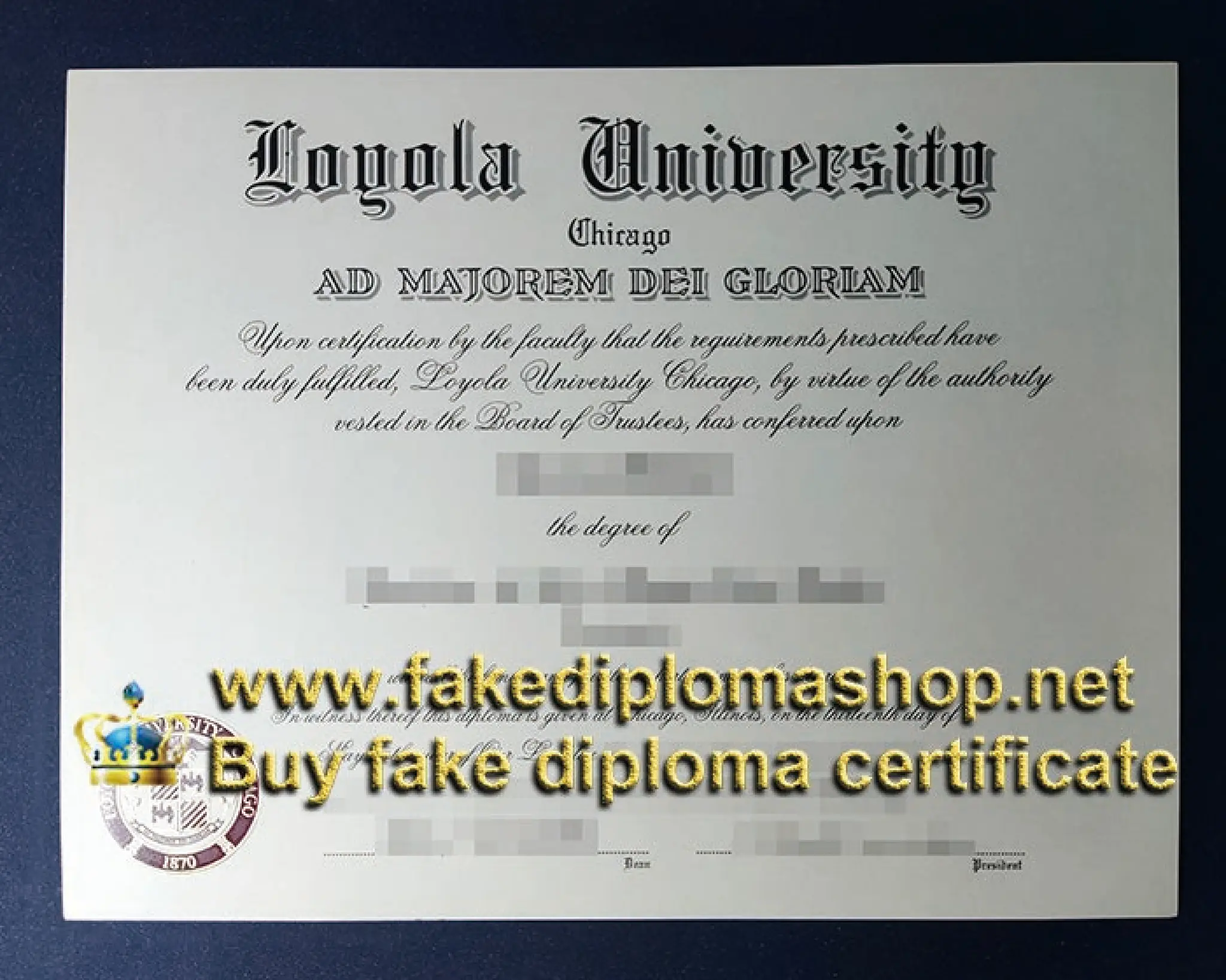 LUC diploma, Loyola University Chicago diploma | PDF