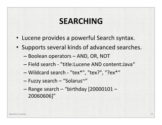Lucene, Apache | PPT