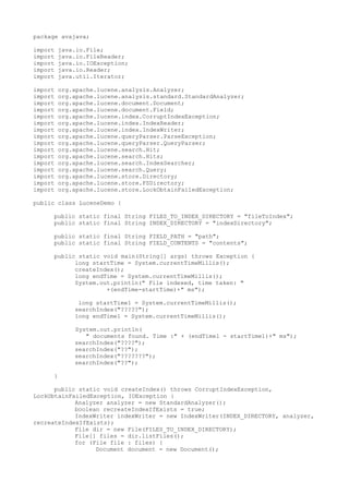 Lucene application | TXT