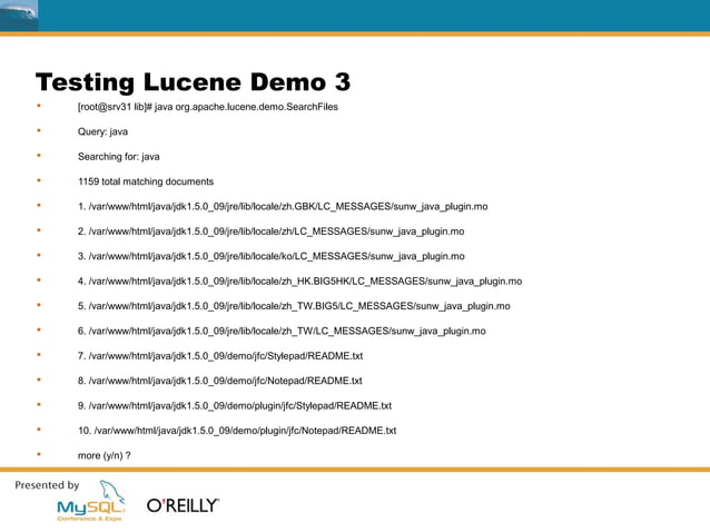Lucene and MySQL | PPT