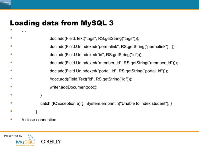 Lucene and MySQL | PPT